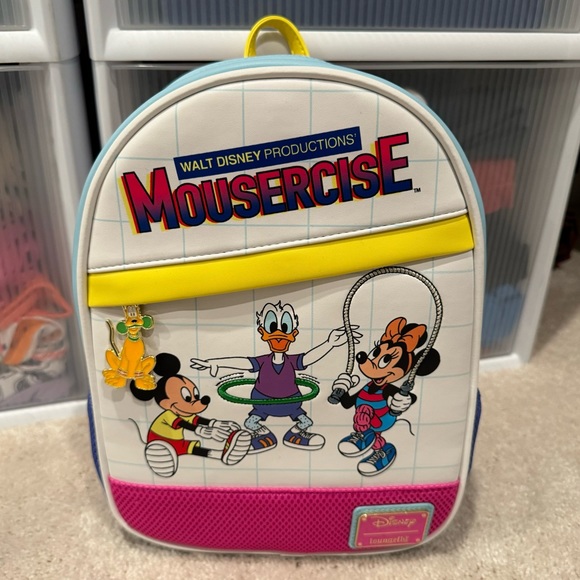 Loungefly | Bags | Loungefly Disney Mini Backpack Mousercise 9s Style ...